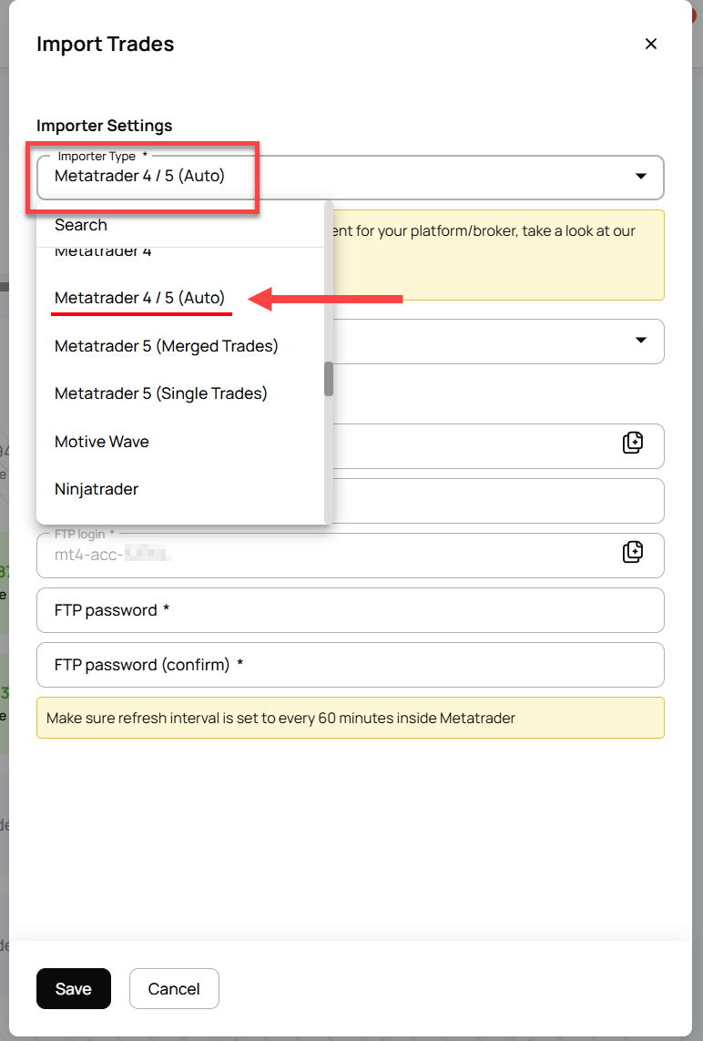 MetaTrader 4 / Metatrader 5 Auto Sync (MT4 / MT5) – Edgewonk