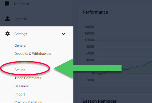 Setting up your Setups – Edgewonk