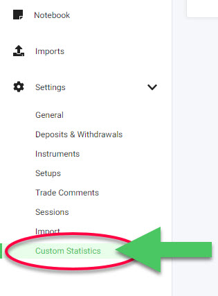 Custom Statistics Settings – Edgewonk