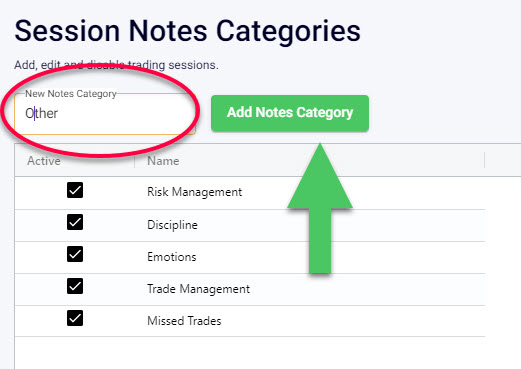 Setting up your Sessions – Edgewonk
