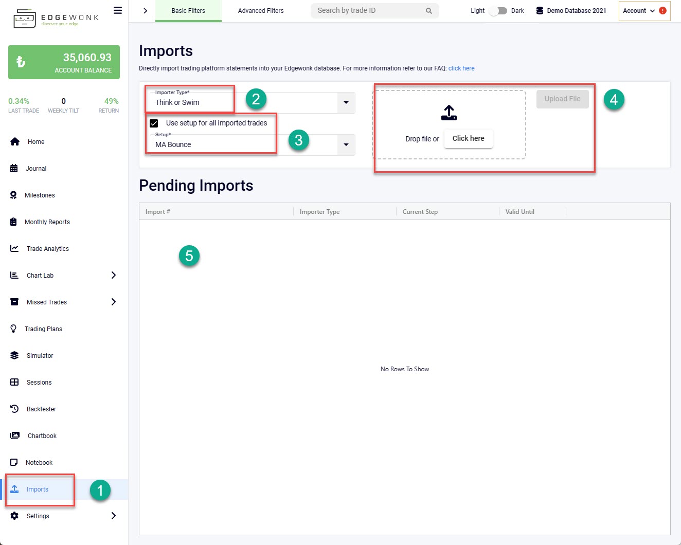 Step 1: Prepare the Import Settings – Edgewonk